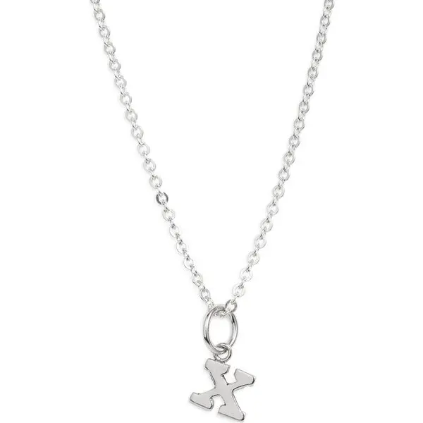 NASHELLE Initial Pendant Necklace - Sterling Silver - X