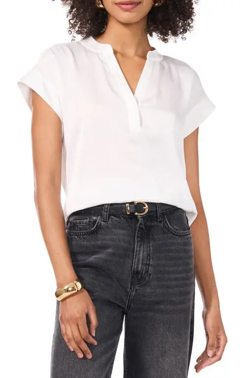 Vince Camuto Trapunto Collar Top - New Ivory