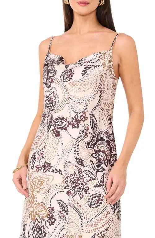 Vince Camuto Cowl Neck Printed Slipdress