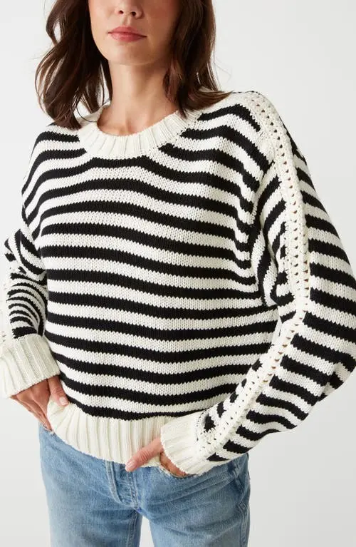 Michael Stars Merle Stripe Cotton Blend Sweater