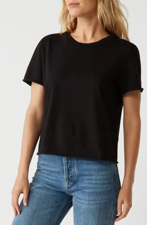 Michael Stars Jackie Raw Edge T-shirt - Black