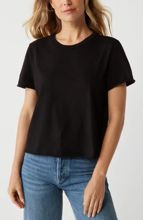 Michael Stars Jackie Raw Edge T-shirt - Black