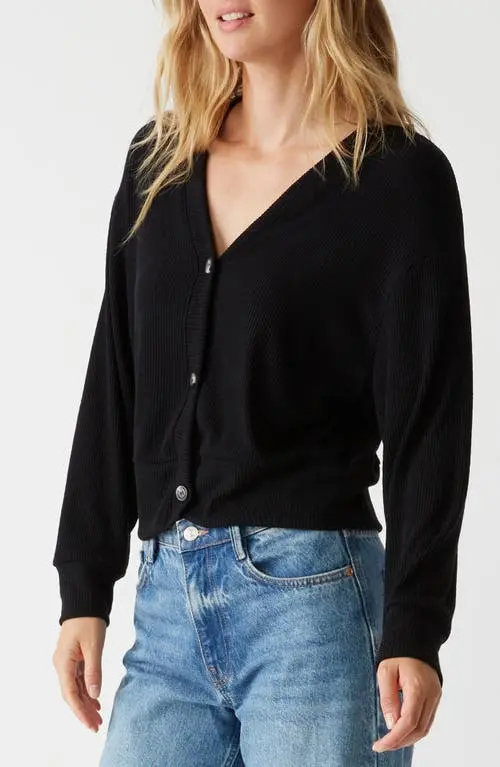 Michael Stars Ilsa Rib Knit Cardigan - Black