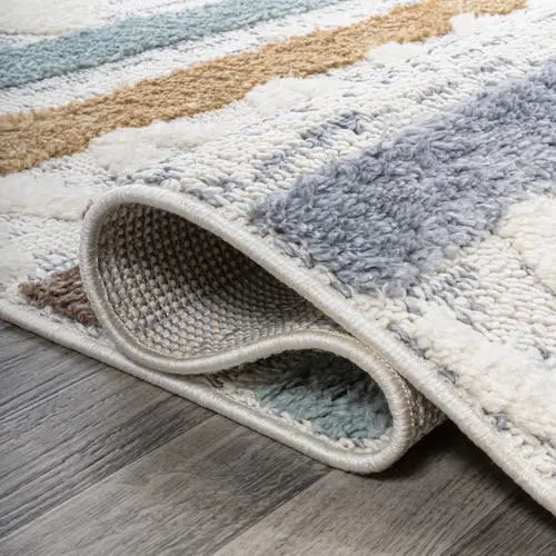 JONATHAN Y Faiza Moroccan Striped Geometric High-low Area Rug