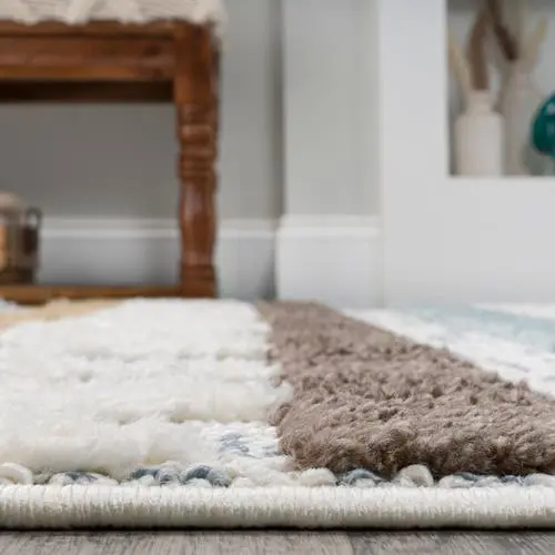 JONATHAN Y Faiza Moroccan Striped Geometric High-low Area Rug
