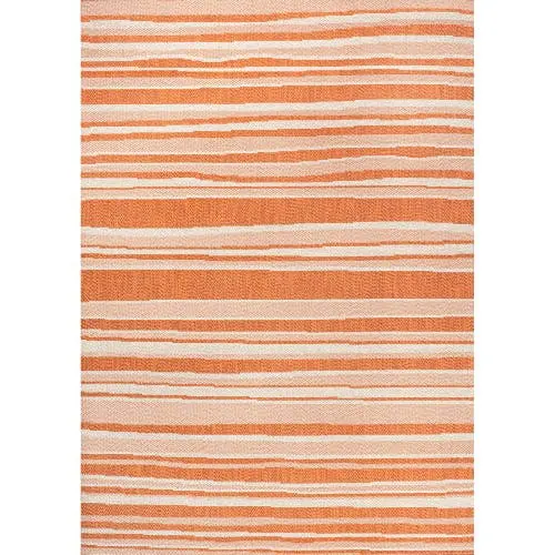 JONATHAN Y Castara Wavy Stripe Modern Indoor/outdoor Area Rug - Orange/cream