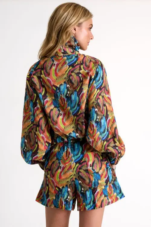 Shan Linen Puffer Jacket - Print