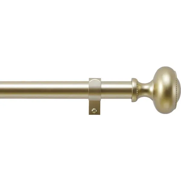 Dkny Barrett Adjustable Curtain Rod & Finial Set - Gold