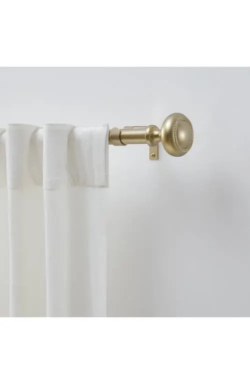 Dkny Barrett Adjustable Curtain Rod & Finial Set - Gold