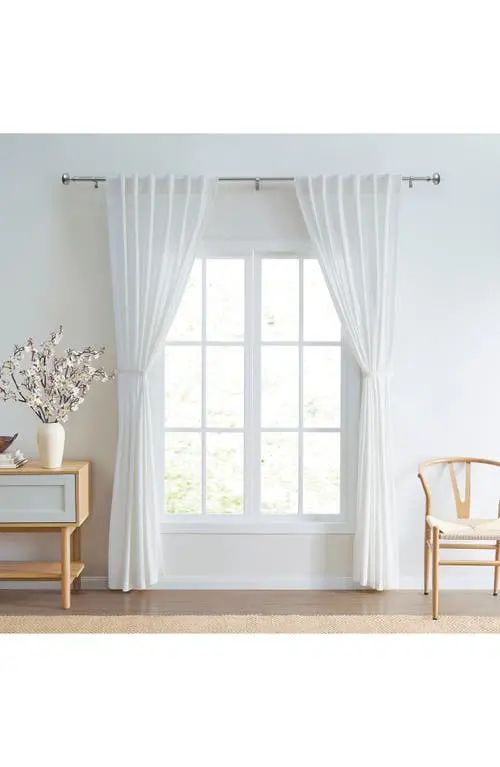 Dkny Barrett Adjustable Curtain Rod & Finial Set