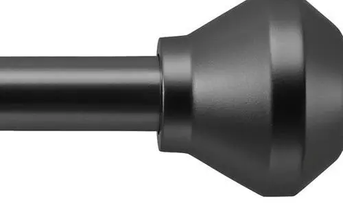 Dkny Conrad Adjustable Curtain Rod & Finial Set - Black