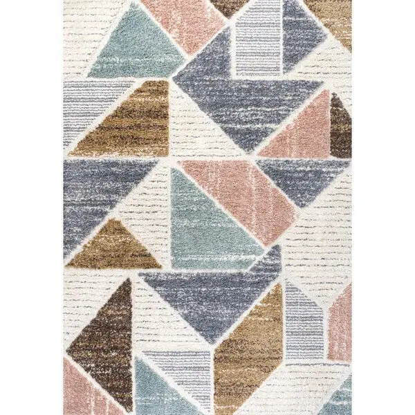 JONATHAN Y Aileen Geometric Scandi Colorblock Carved Area Rug - Multi