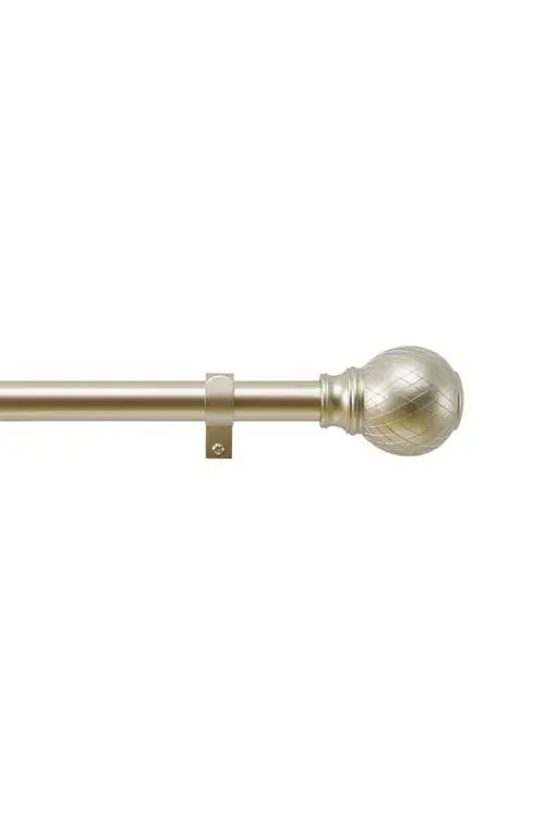 Dkny Griffin Adjustable Curtain Rod & Finial Set - Gold
