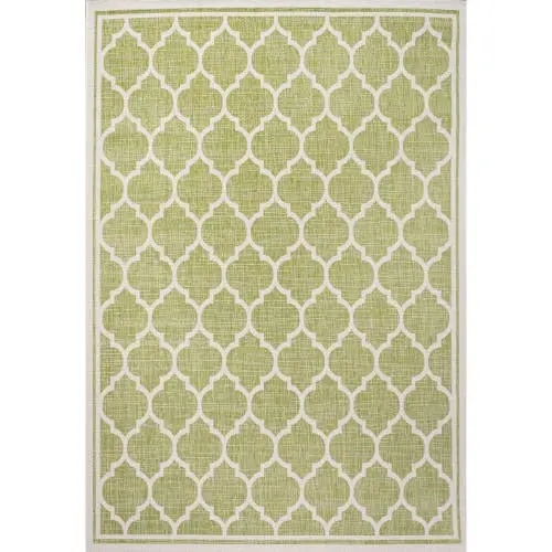 JONATHAN Y Trebol Moroccan Trellis Textured Weave Indoor/outdoor Area Rug - Green/cream