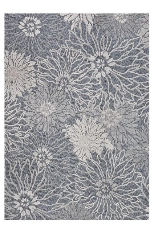 JONATHAN Y Bahamas Modern All-over Floral Indoor/outdoor Area Rug - Navy/gray