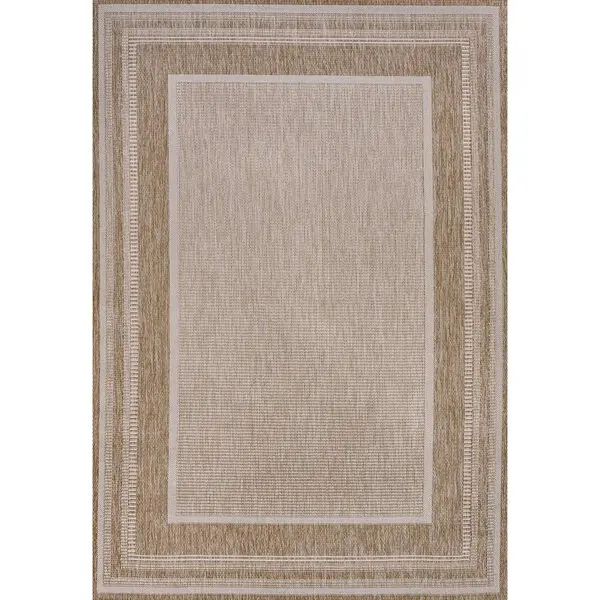 JONATHAN Y Beckett Classic Casual Border Stripe Indoor/outdoor Area Rug - Beige/cream