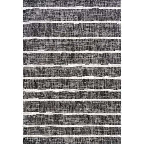 JONATHAN Y Colonia Berber Stripe Indoor/outdoor Area Rug - Black/ivory