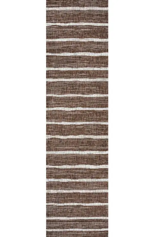 JONATHAN Y Colonia Berber Stripe Indoor/outdoor Area Rug - Brown/beige