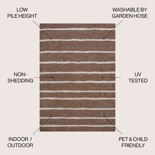 JONATHAN Y Colonia Berber Stripe Indoor/outdoor Area Rug - Brown/beige