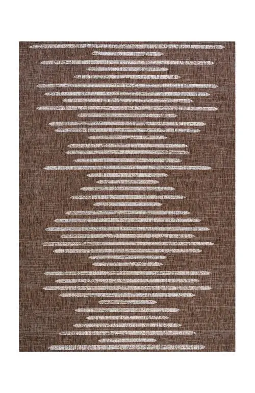 JONATHAN Y Zolak Berber Stripe Geometric Indoor/outdoor Area Rug - Brown/beige