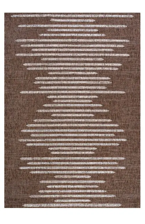 JONATHAN Y Zolak Berber Stripe Geometric Indoor/outdoor Area Rug - Brown/beige