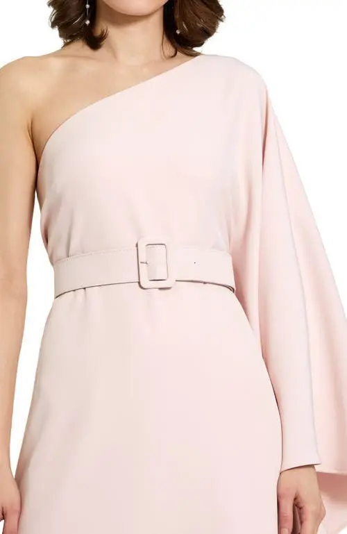 Mac Duggal Crepe One Sleeve Belted Kaftan Dress