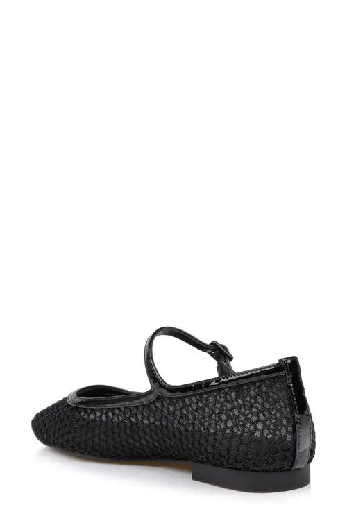 L'Agence Grainne Mary Jane Flat - Black Mesh