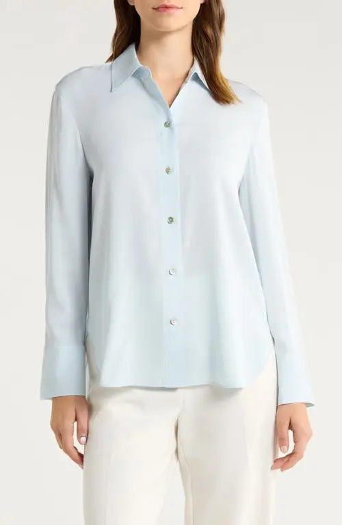 Vince Stretch Silk Button-up Shirt - Glacier