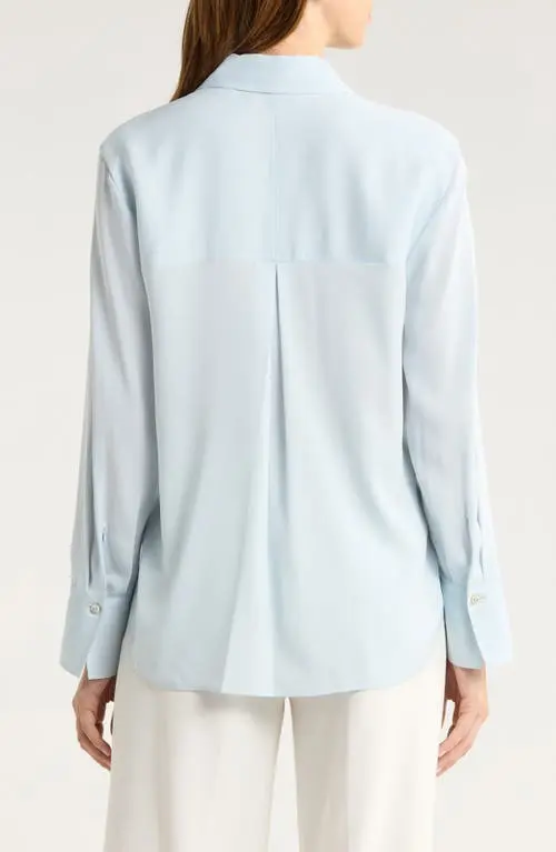Vince Stretch Silk Button-up Shirt - Glacier