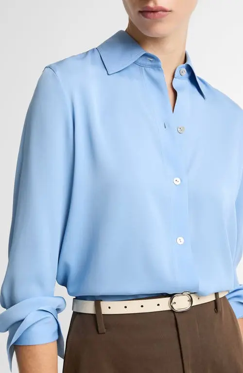 Vince Stretch Silk Button-up Shirt