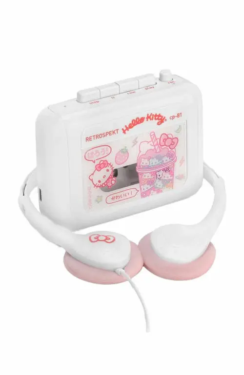 RETROSPEKT X Hello Kitty Strawberry Kawaii Cp-81 Portable Cassette Player - White
