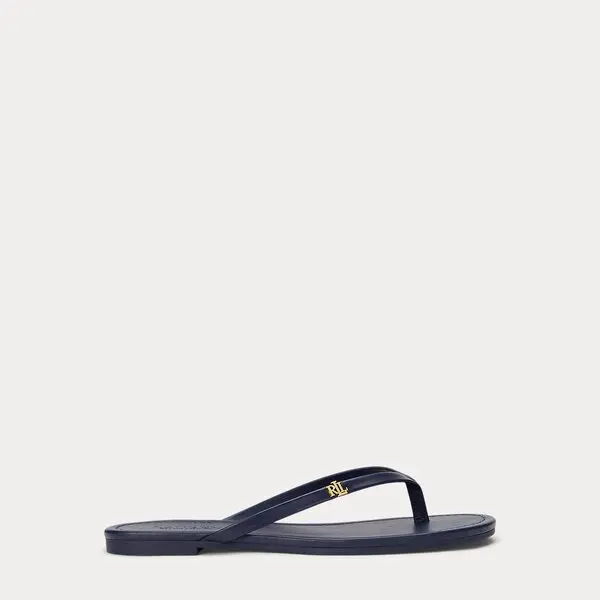 Ralph Lauren Raquel Leather Flip-flop - Refined Navy