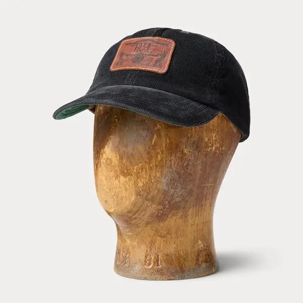 Ralph Lauren Leather-patch Corduroy Trucker Cap - Black