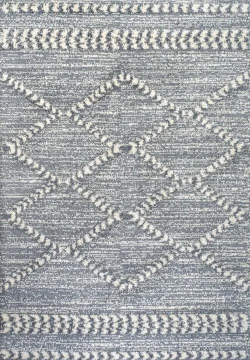 JONATHAN Y Sofie Moroccan Trellis High-low Area Rug - Gray/cream