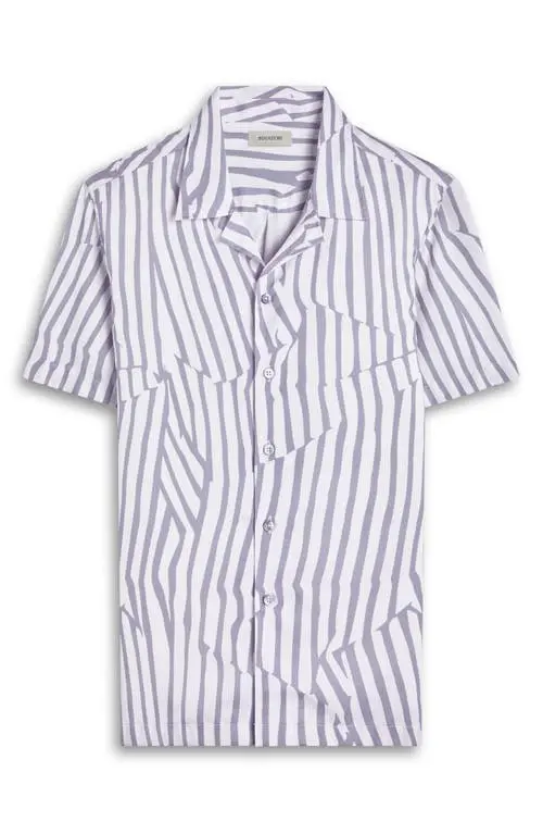 Bugatchi Jackson Stripe Lyocell Camp Shirt
