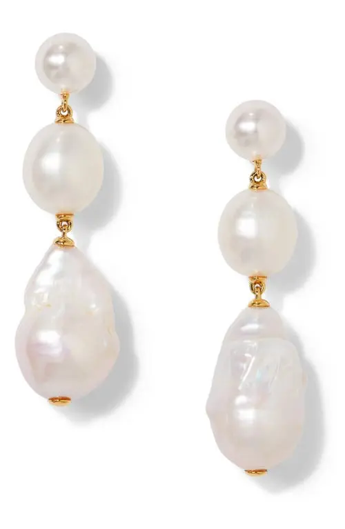Nadri London Cultured Pearl Triple Drop Earrings