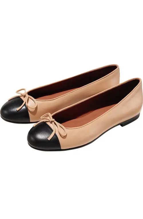 MARGAUX LONNBERG Cap-toe Demi Ballet Flats - Dune And Black
