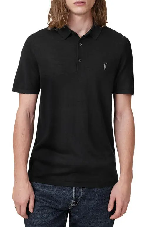 ALLSAINTS Mode Merino Wool Polo - Black