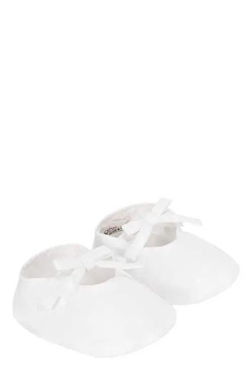 HOPE & HENRY Linen Bow Soft Shoe - Soft White Linen Bow