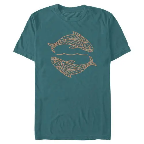 LOST GODS Simple Fish Print Graphic T-shirt
