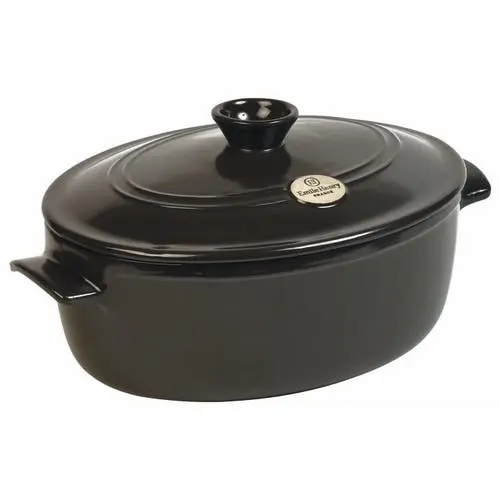 EMILE HENRY Flame 6.3 Quart Oval Stewpot Dutch Oven - Charcoal