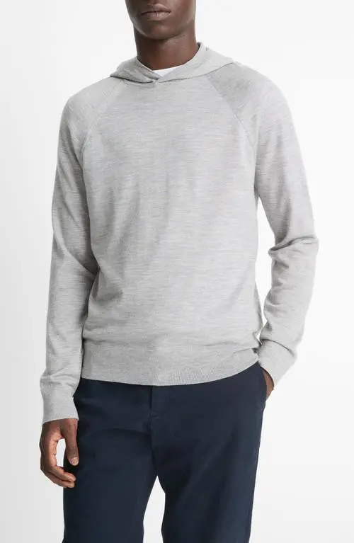 Vince Wool & Cashmere Hooded Sweater - Heather Grey