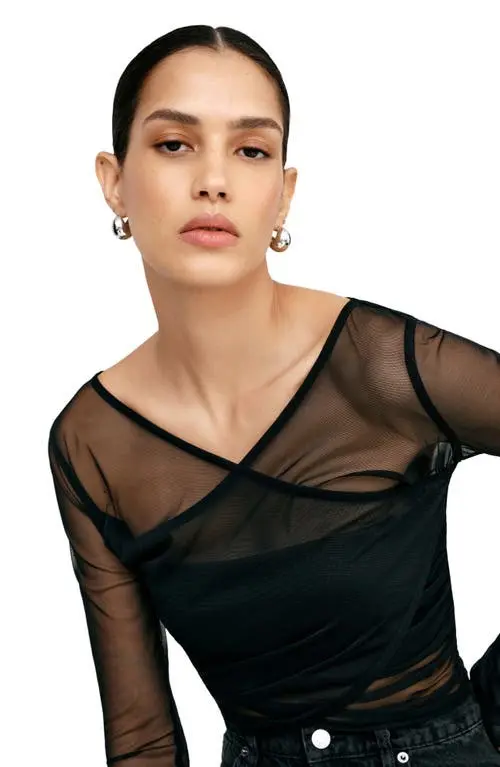 MARCELLA Britney Mesh Crop Top