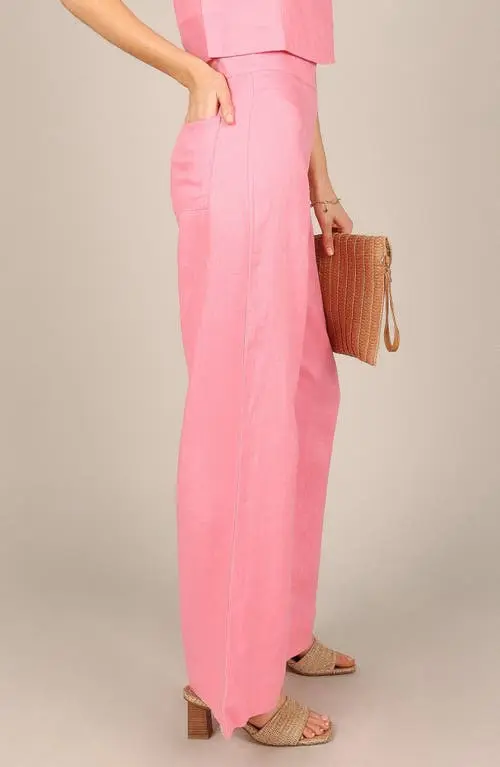PETAL & PUP Devlin Wide Leg Linen Pants - Pink