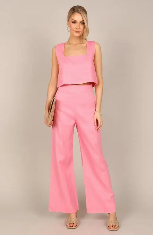 PETAL & PUP Devlin Wide Leg Linen Pants - Pink