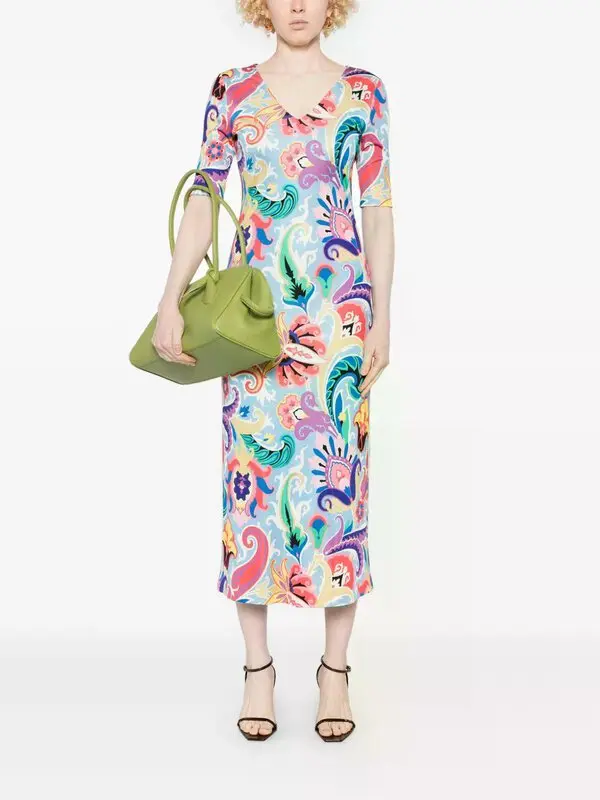 Etro Paisley Print Midi Dress