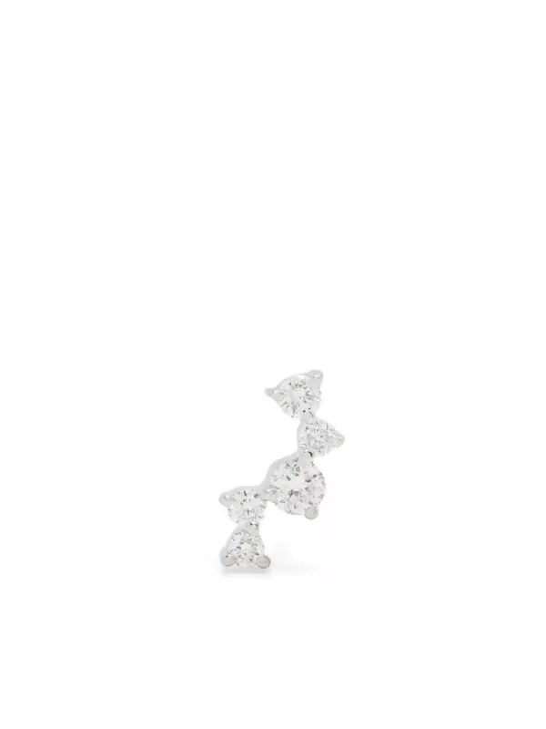 MARIA BLACK 14k White Gold Flashy Glitz Diamond Single Earring - Silver