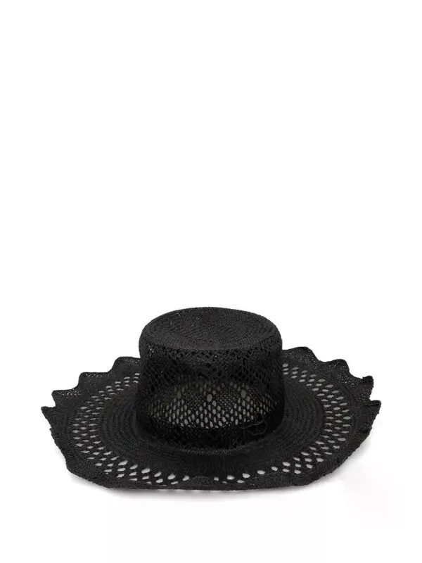 Ruslan Baginskiy Cut-out Straw Hat - Black