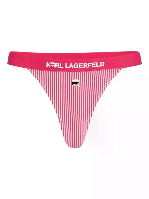 Karl Lagerfeld Ikon Striped Thong - Pink