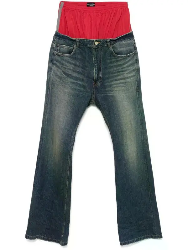 Balenciaga Layered Jeans - Blue